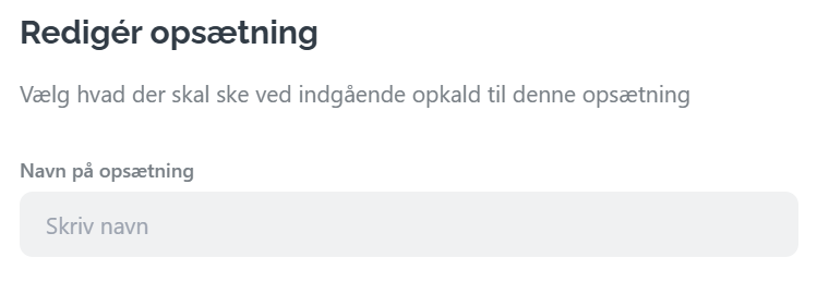 Hvordan opretter jeg en opsætning på mit hovednummer?